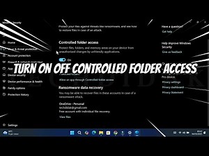 How to Turn ON OFF Controlled Folder Access in Windows 11
