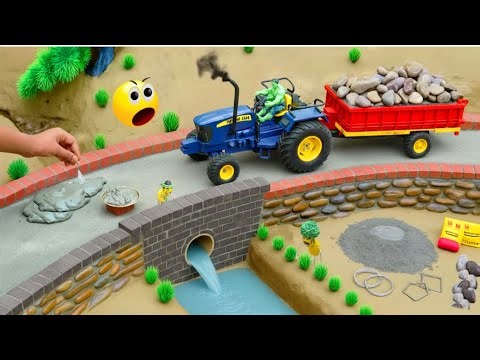 Creative DIY Mini Tractor Working | Concrete Road Making Science Project | Mini Tractor Power Test