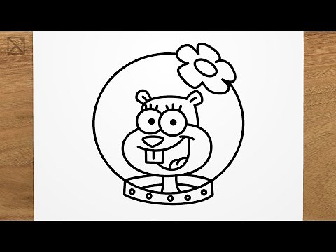 How to draw SANDY (SpongeBob) step by step, EASY