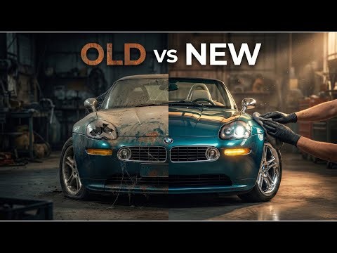 ASMR Car Restoration Full Rebuild of BMW Z8 2000 from Abandoned Condition to Looking New.