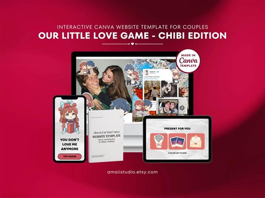 Interactive Canva Website Template for Couples Memory Game Long Distance Relationship Digital Keepsake With Music and Photos - Etsy