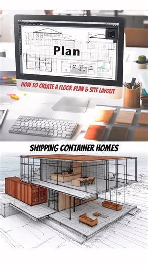 Shipping Container Home Floor Plan & Site Layout Guide 🏡📐#floorplan #shorts