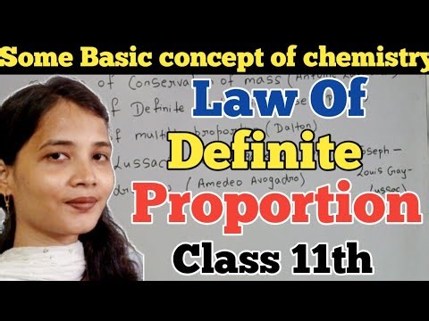 Law of definite proportion class 11th || some basic concept of chemistry
