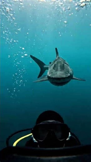 TIGER SHARK STALKS DIVER! 😱🌊 #shorts #humor