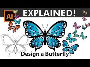How to Draw a Butterfly from Sketch to Vector - Adobe Illustrator Tutorial