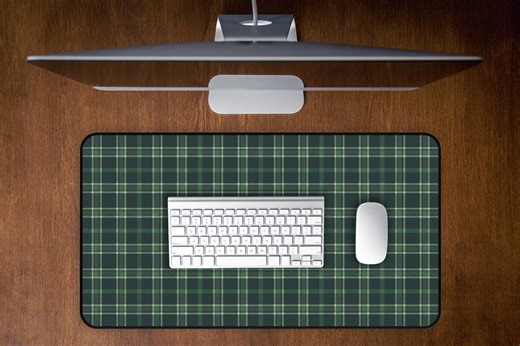 Green Plaid Desk Mat Tartan Pattern Mouse Pad Large Desk Pad Cottagecore Office Desk Mat Rustic Study Desk Mat Cozy Workspace Mousepad - Etsy