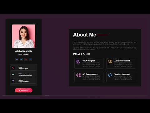 How to Create Personal Portfolio Website Using HTML and CSS Only