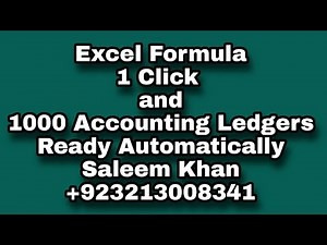 EXCEL FORMULA 1 CLICK AND 1000 ACCOUNTING LEDGERS READY AUTOMATICALLY