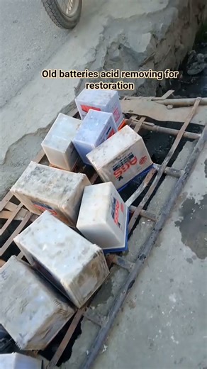 old batteries acid removing for restoration #battrysetting #battery #mechanic #experiment #science