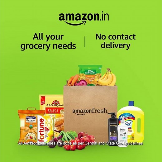 Amazon Fresh- for all your groceries with no contact delivery.