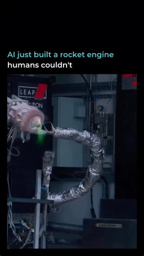 MythiQscience on Instagram: "AI autonomously designed LEAP 71’s NEURON - 20kN aerospike engine, 3D-printed it in one copper piece, and it fired perfectly on the first test. Once the system learns, new design iterations take just 15 minutes. The insane part: burns at 3,000°C inside while using liquid oxygen at -183°C for cooling. So cold outside it creates frost while running full blast. Those green flames? Copper burning - a design quirk that taught the AI for next time. This isn’t AI helping en