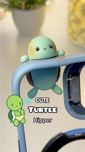 I Made the CUTEST Turtle Hipper 🐢💚 | Handmade Cold Porcelain Clay #claycraft