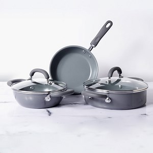 Meyer Anzen Ceramic Coated Cookware 5-Piece Set - Frypan   Kadai with