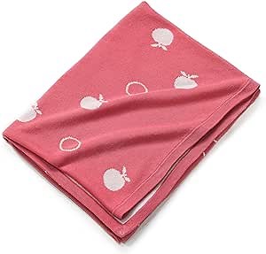Baby Receiving Blanket for Boys Girls, Infant Swaddle Newborn Essential Soft Warm 100% Muslin Cotton, 30 x 40 inches, Pink Apple
