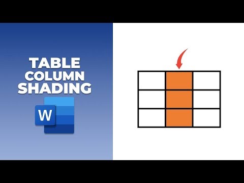 How to apply table column shading in Microsoft Word