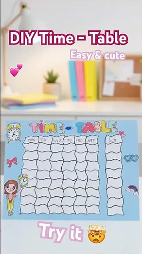 🌈 Cute DIY Weekly Timetable Craft for Kids | Study Planner✨