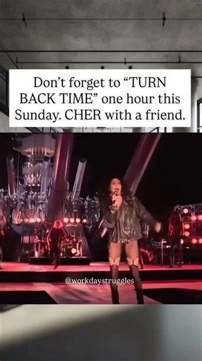 Don’t forget to “TURN BACK TIME” one hour this Sunday. CHER with a friend. #daylightsavings