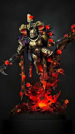 Hired Gun I Miniature Painting Studio on Instagram: "🔥🍁THE GHOST OF CALIBAN🍁🔥 [360 video] Sammael-Vaer. A Caliban-born Astartes that became the best assassin of the Firewing. One of the six secret orders of the Hexagrammaton. A perfect example of when a client’s most original ideas and lore blend with the creative freedom of our painters. Miniature converted with the unique bits from our friends at @greytidestudio Thanks to @elminiaturista for his advices and the amazing content of his patre