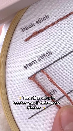 Embroidery Stitch Sampler: Learn 13 Stitches for Beginners