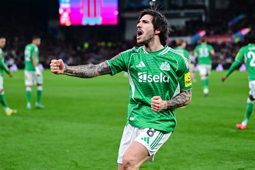 Sandro Tonali's £100m statement in FA Cup masterclass against Villa should intensify Man Utd links