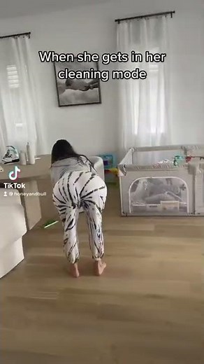 WHEN SHE BENDS OVER IN HER CLEANING MODE #shorts