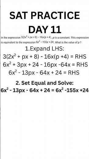 SAT Math Practice Day 11 – Find constants and expand!