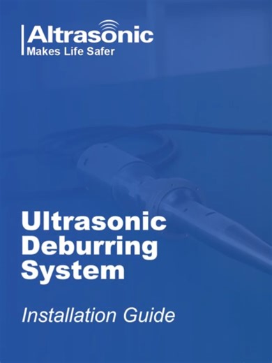 20kHz Ultrasonic Deburring System Installation Guide by Altrasonic Technology Ultrasonic technology can efficiently, with low energy consumption, gently, and without contact, remove burrs from the internal and external surfaces of aluminum, zinc die-cast, and brass components. Altrasonic Technology's latest 20kHz ultrasonic deburring system can generate high-frequency vibrations in liquids, forming cavitation bubbles at the tip of the sonotrode. When the bubbles collapse, they produce discontinu