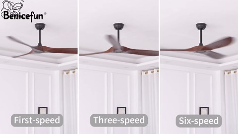 52 Inch Black Ceiling Fan No Light,Living Room Ceiling Fans Without Lights, Medium Modern 3 Blade Quiet Dc Ceiling Fans For Slanted Ceilings, Rustic Wood Ceiling Fan For Gazebo With Remote