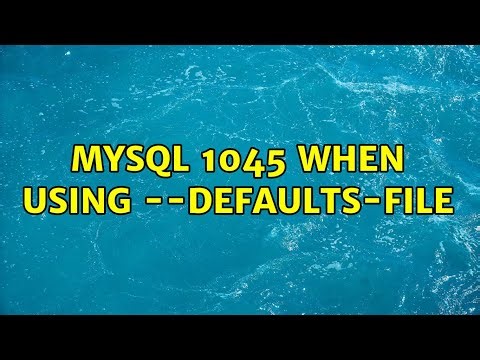 MySql 1045 When using --defaults-file (3 Solutions!!)