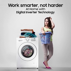 4.7K views · 109 reactions | Samsung washing machine does the work for you. Its Digital Inverter Technology saves energy and reduces your electric bills #AtHome. #StaySafeStayHealthy #DoWhatYouCant #SamsungPakistan #GetThroughThisTogether Book your Samsung washing machine from: www.samsung.com/pk/bookonline/ | Samsung | Facebook