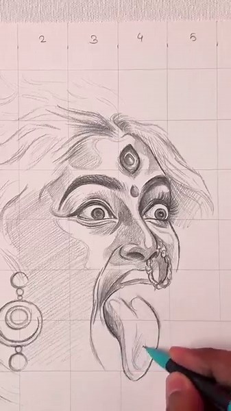 Kali Mata Drawing, #shorts #art #drawing #mahakal