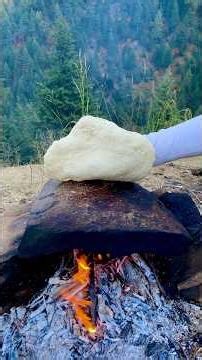 Primitive Bread Cooking on Hot Stone | Real Outdoor Cooking #cooking #outdoorcooking #campfire