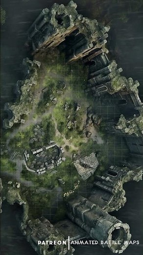 D&D | Castle Ruins PT 1 Grid | Animated Battle Maps