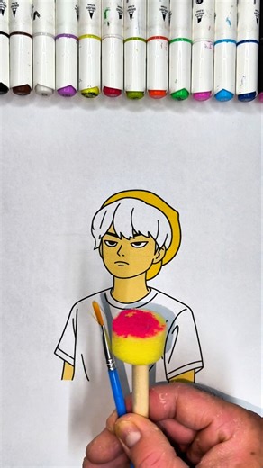 Kpop Baby Saja Boy Acrylic Paint Portrait Cardboard Game ❤️ #kpop​ #sajaboys​ #kpopdemonhunters​