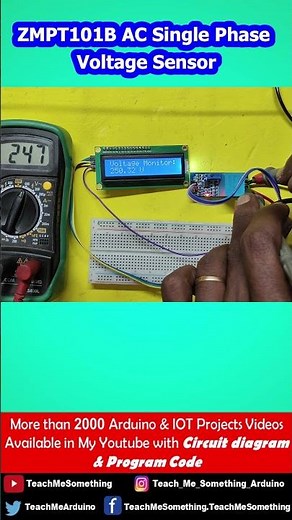 ZMPT101B AC Single Phase Voltage Sensor 16x02 LCD ESP32
