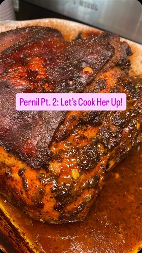 LaRissa Rosario on Instagram: "Let’s cook our Pernil! (Pork Shoulder) Mine was about 12-14lbs which is on the smaller side so keep that in mind. Bigger ones will need more time to cook. Also, low & slow is always the way! Here’s what I did: 325 covered for 4 hours - you could even go up to 5hrs if you have the time (again bigger cuts, or if you’re cooking multiple at a time, will definitely need more time - I’ve cooked some up to 6 -7 hours) Then either 400-425 uncovered for about an hour or mor
