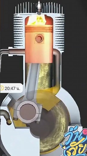 2-Stroke Engine Working Animation – Piston, Spark & Combustion Cycle Explained