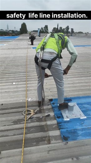 safety life line installation #safety #solarrepair #solarsy#solarsystem #lifeline