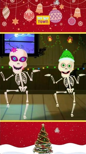 Skeletons Spooky Christmas Night #shorts #christmas #teeheetown #nurseryrhymes #kidssongs