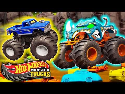 Camp Crush's Collision Course Challenge! Hot Wheels Monster Trucks 1 HOUR