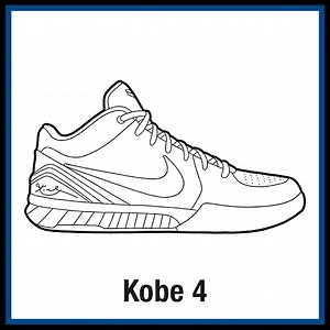 Nike Kobe 4 Sneaker Coloring Pages - Created by KicksArt