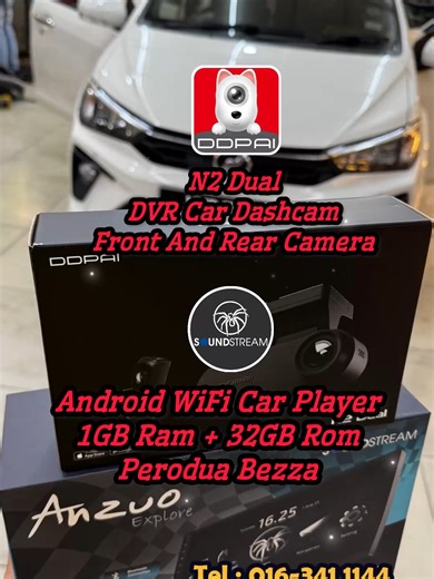 Sound Stream ANZUO Series QLED Monitor Player Android Auto / Apple CarPlay 1GB RAM 32Gb ROM Perodua Bezza 🌼 QLED LCD Screen 🌼 Quad Core 1.3Ghz Processor 🌼 Latest Android Version 🌼 Google Play Store 🌼 Plug and Play 🌼 Built-in DSP Equalizer 🌼 Built-in GPS / Wifi / Bluetooth / Radio FM 🌼Support Apple CarPlay / Android Auto 🌼 Support MP4 / MP5 / USB 🌼 YouTube 🌼 Waze 🌼 Live TV Netflix 🌼 Google Map Add ON : DDPAI N1 Dual Front & Rear Recording NightVIS 1296P Dash Cam Recorder Car Dashcam 