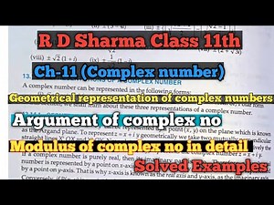 Geometrical representation of complex number with examples |Chapter 13 (Complex number ) | Class 11
