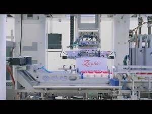 Toploading machine from Schubert with automatically adjusting tools package mayonnaise