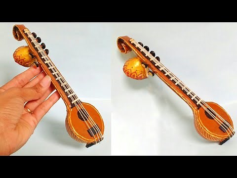 Miniature Veena Making | How To Make | Indian Musical Instruments | DIY-Creative Craft Punekar Sneha