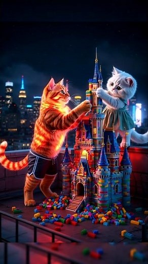 Giant Cats Build an Insane Sandcastle on Malibu Beach | Ultra Realistic 4K CGI