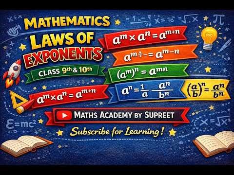 Learn exponent rules with examples | one shot | class 9th-10th | Mathematics