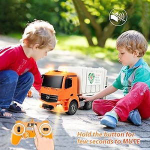 Watch DOUBLE E Benz Licensed Remote Control Garbage Truck on Amazon Live