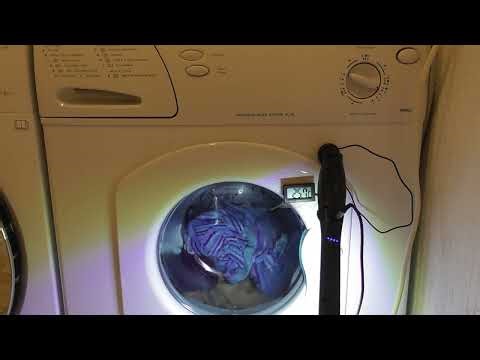 Hotpoint Aquarius 1000 WM62 washer, White Cotton & Prewash and Super Rinse, full dial view Prog B