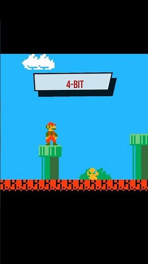 Super Mario Bros. 2-BIT vs 4-BIT vs 8-BIT vs 16-BIT vs 32 BIT #mario #supermario #mariobros #shorts